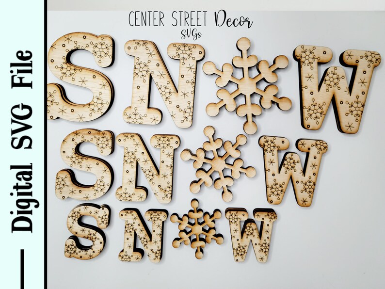 Snowflake Snow Word SVG File Shelf Sitter - Etsy