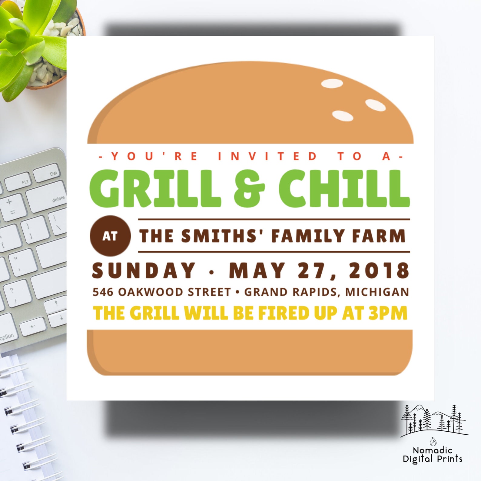 Family BBQ Digital Invitation Family Get Together Invitation - Etsy