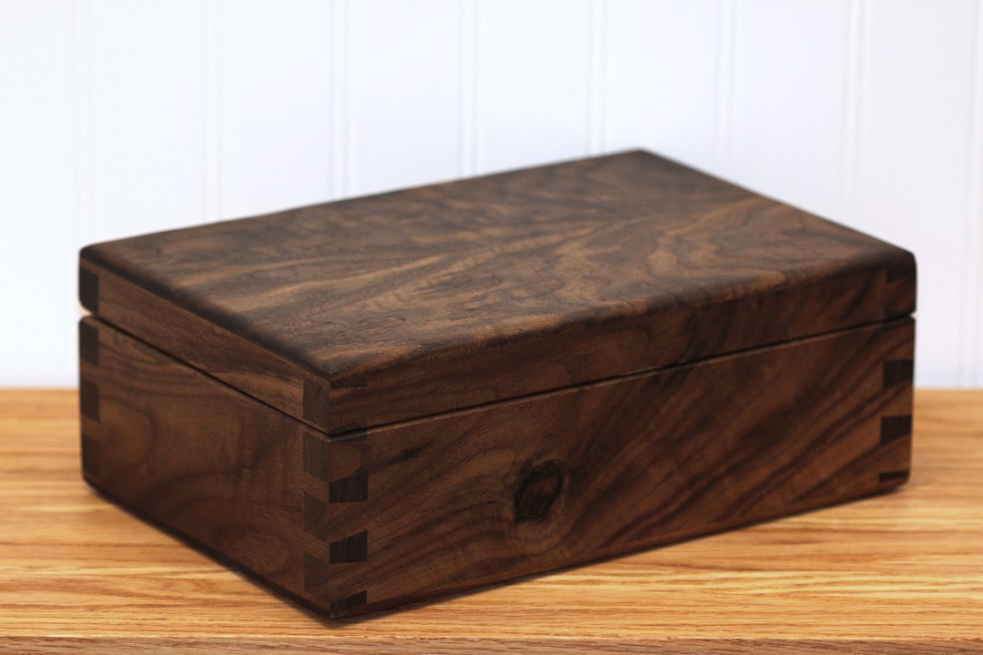 Dovetail Keepsake Box, Walnut Wood Box, Memory Box Figured Walnut ...