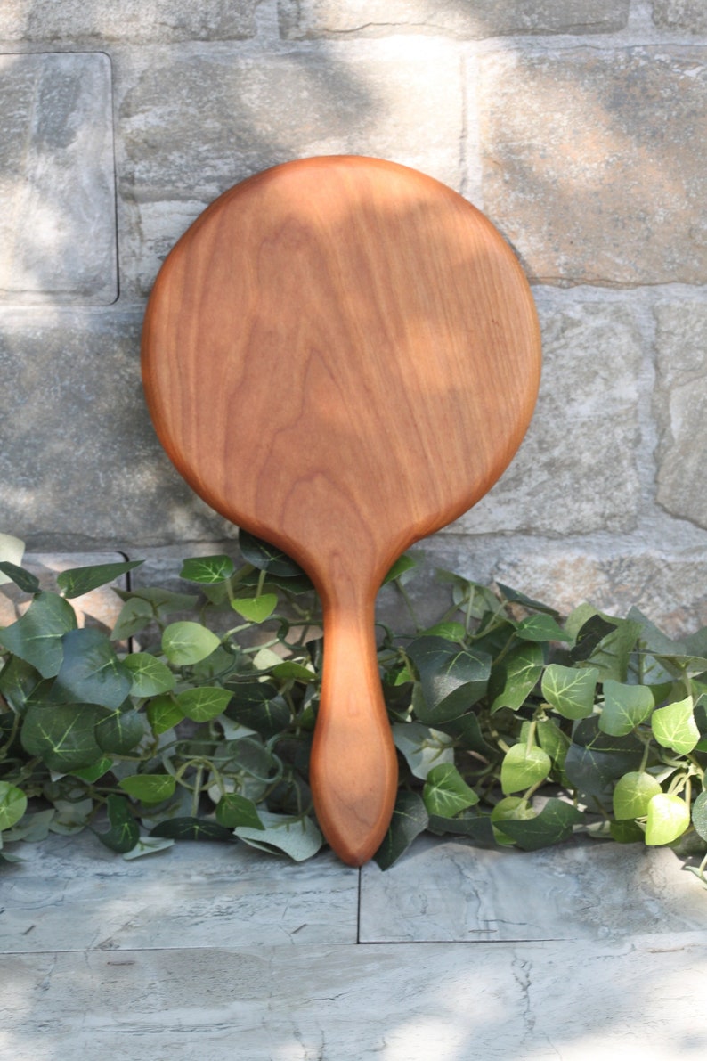 Hand Held Mirror, 6" Beveled Glass Mirror American Cherry Wood - Etsy