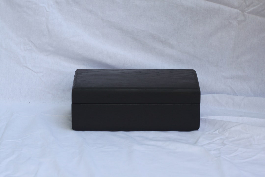 White Oak Box Stained Black, Memory Box, Keepsake Box, Dovetail Box ...
