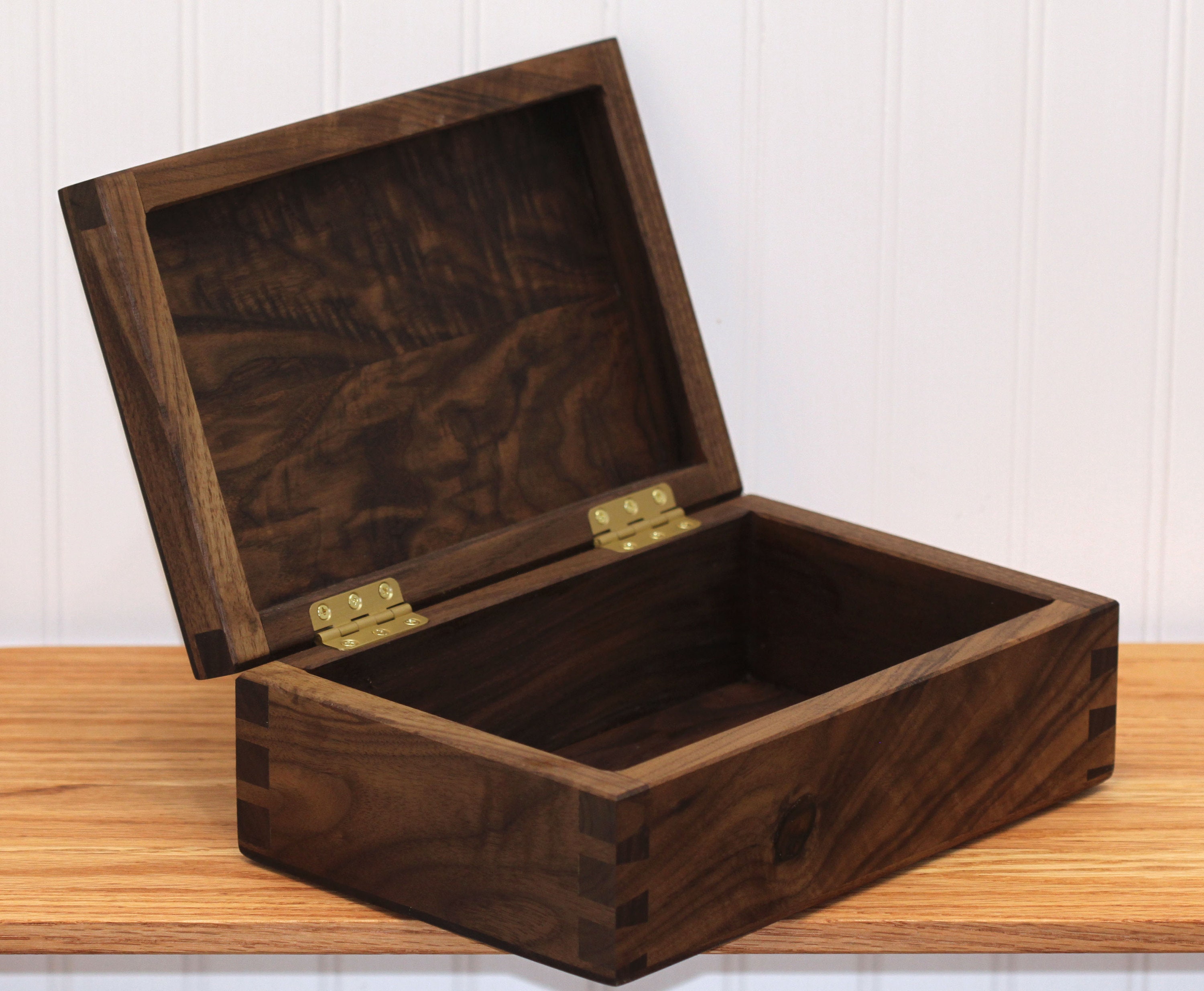 Dovetail Keepsake Box, Walnut Wood Box, Memory Box Figured Walnut ...