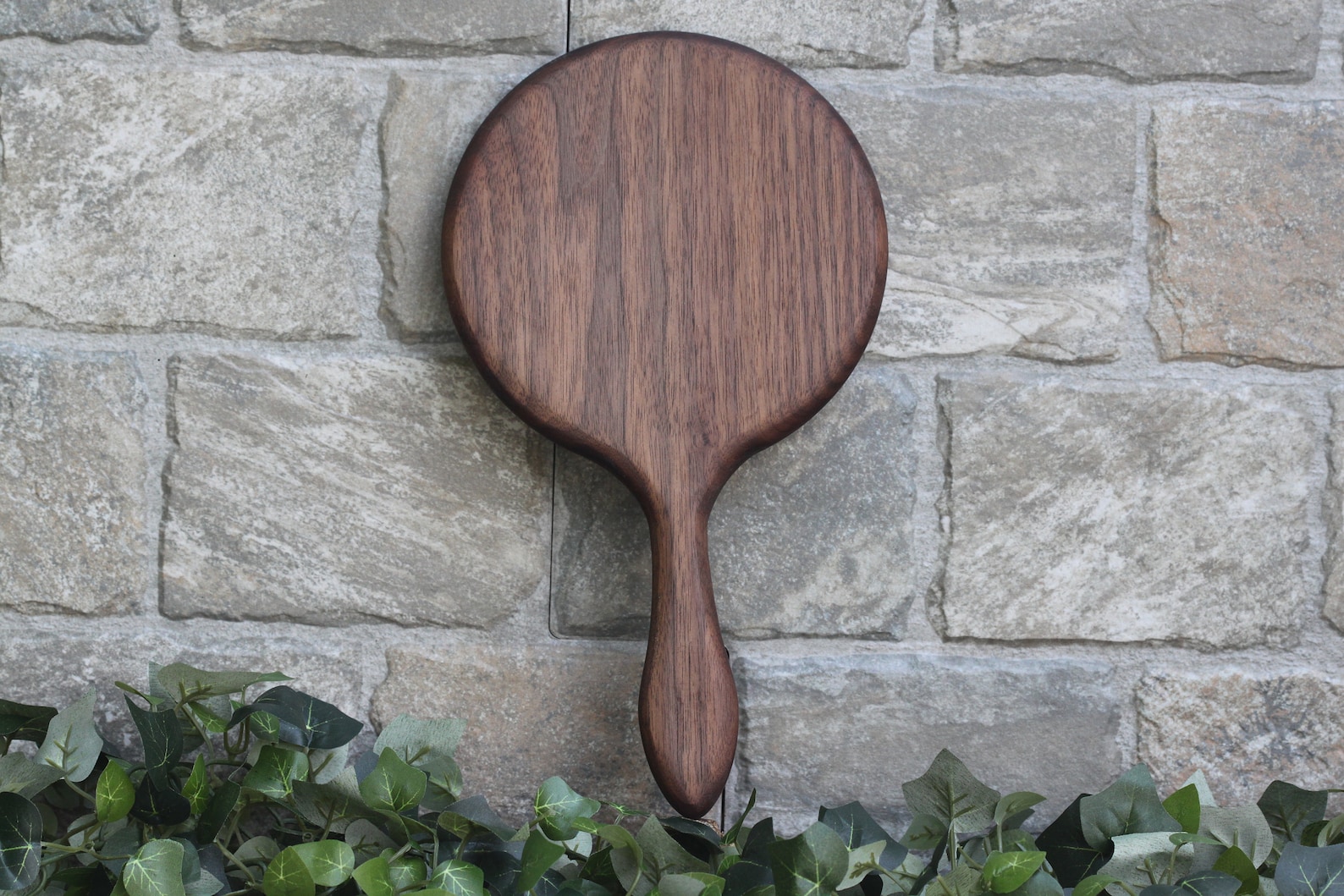 Hand Held Mirror Black Walnut 6 Beveled Glass Mirror - Etsy