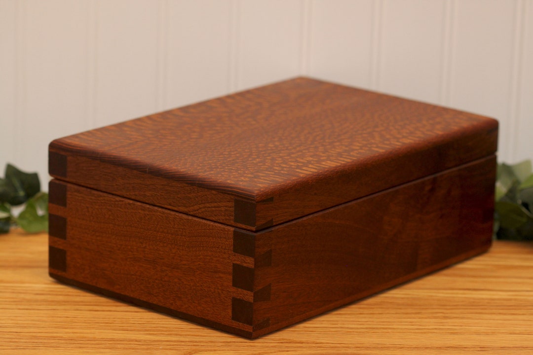 Dovetail Keepsake Box, Leopardwood & Mahogany Wood Box, Memory Box - Etsy