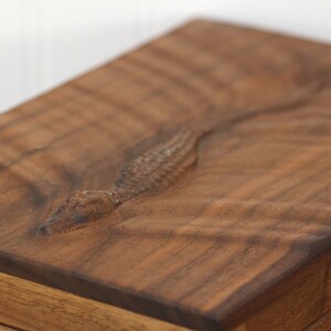 Dovetail Keepsake Box, Walnut Wood Box, Memory Box Walnut, Alligator ...