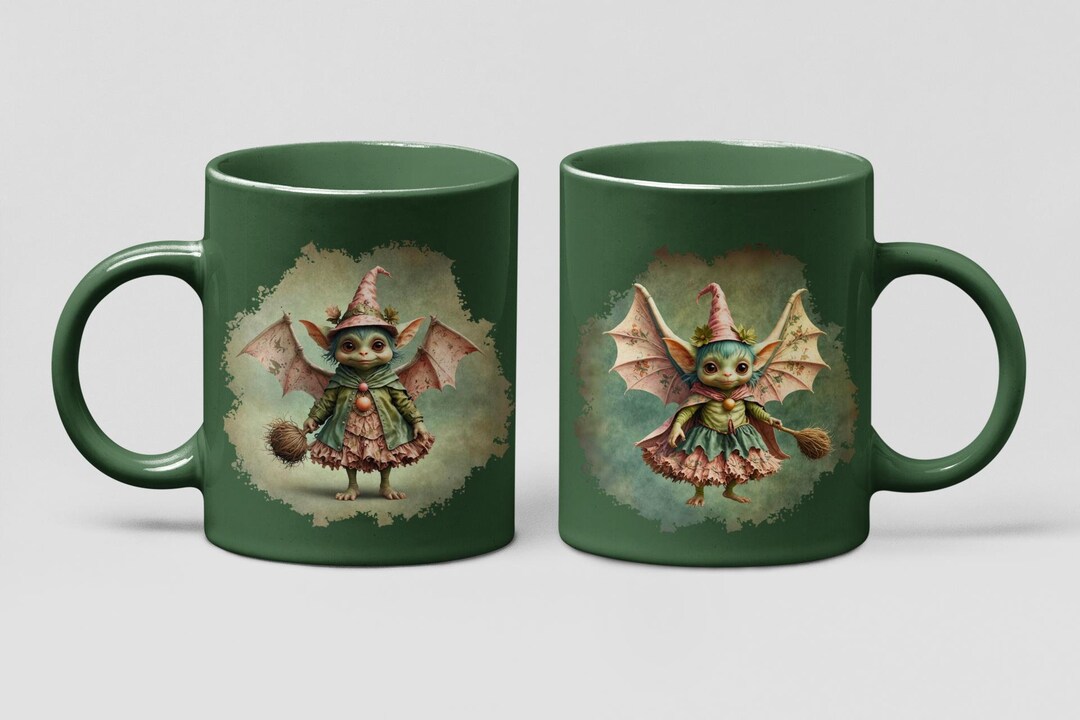 Cute Halloween Witch Imp Sublimation Mugwrap Design, 11oz & 15oz Mug ...
