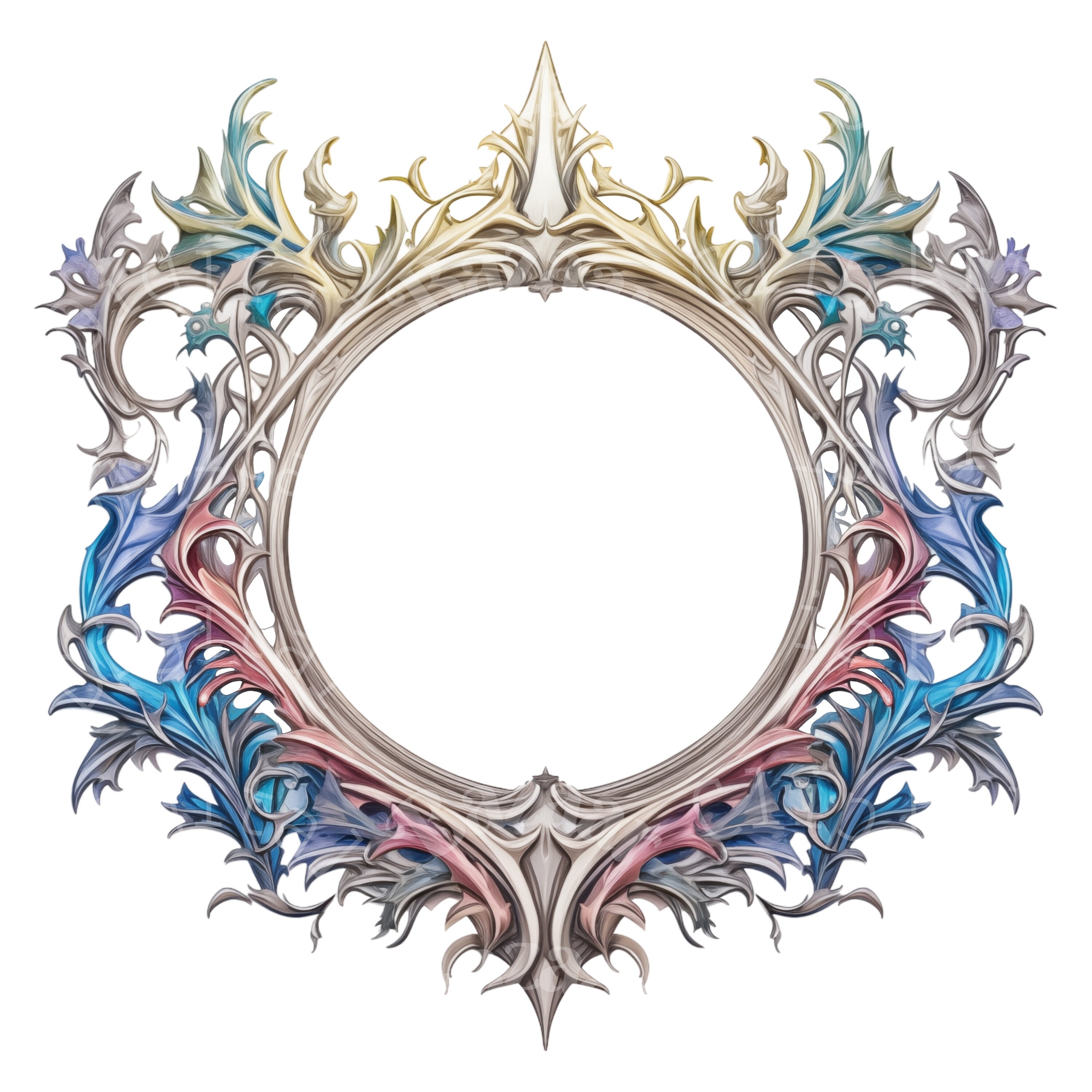 Fantasy Frame Gothic Style Watercolour Clipart for Wedding Decor ...