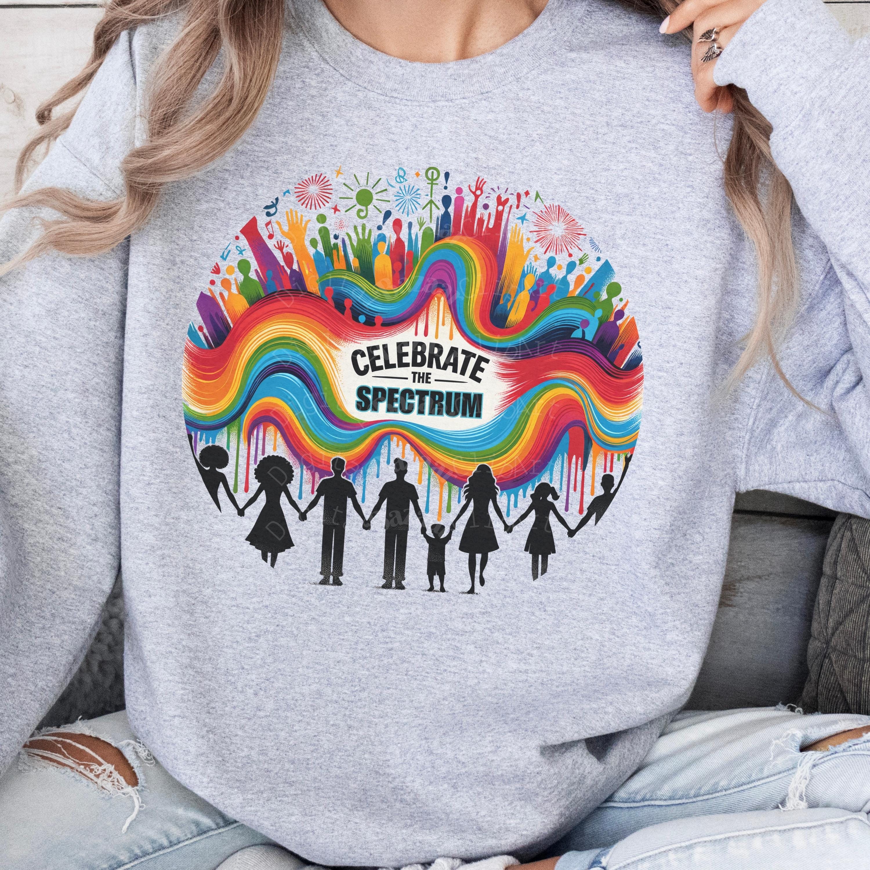 Celebrate the Spectrum PNG, Autism Awareness Day Digital Download ...