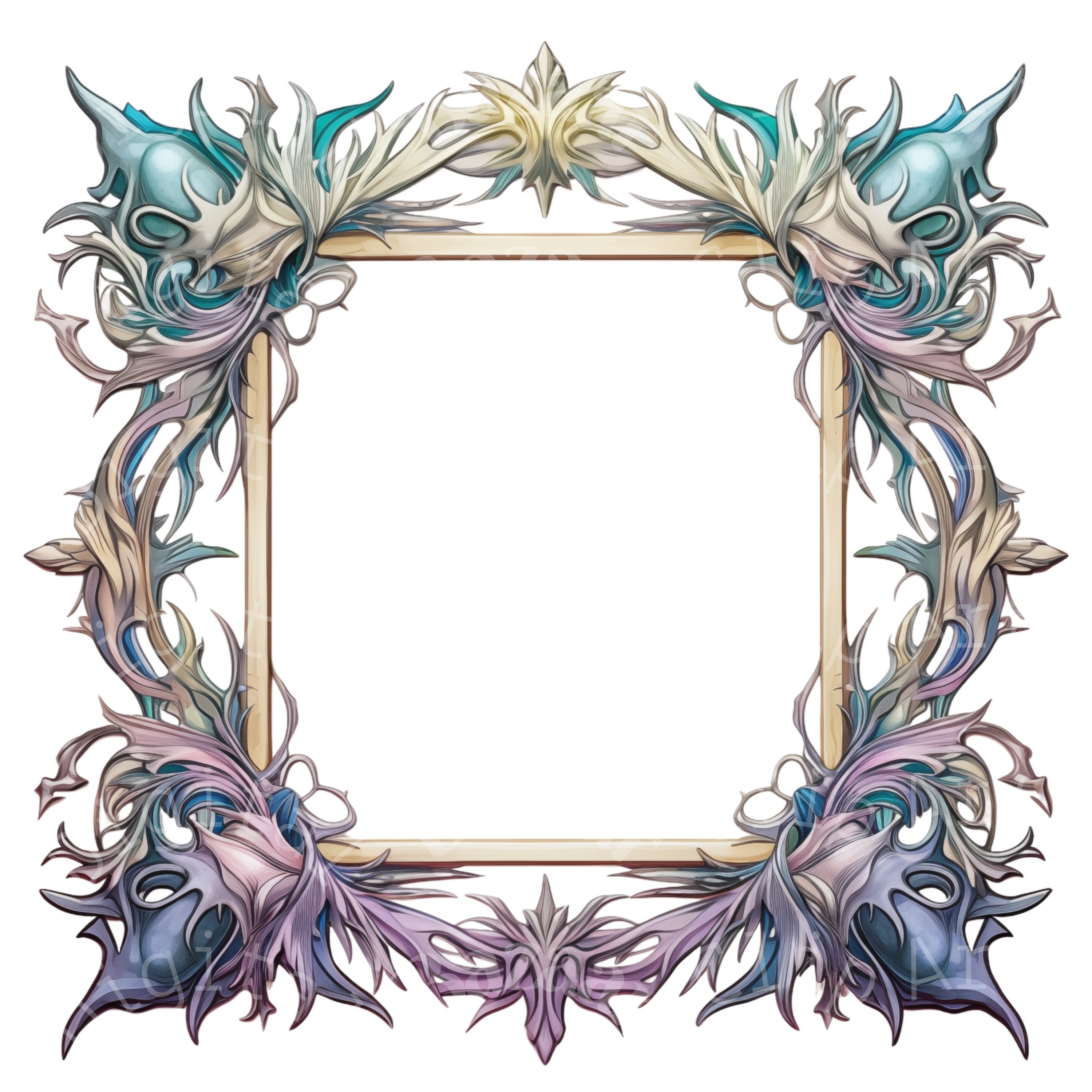 Fantasy Frame Gothic Style Watercolour Clipart for Wedding Decor ...