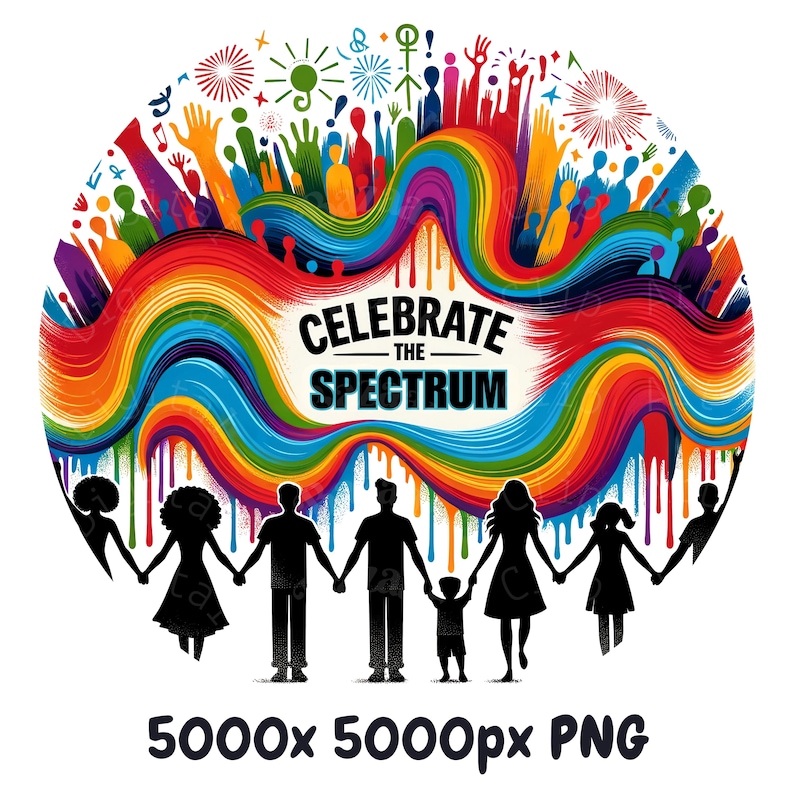 Celebrate the Spectrum PNG, Autism Awareness Day Digital Download ...