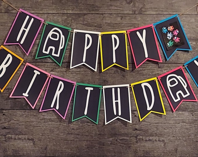 Space Crew Banner, Among Us Birthday Banner, Among Us Party Decor - Etsy