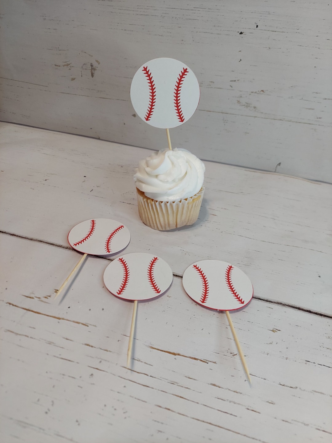Baseball Cupcake Toppers, Baseball Theme Party Decor, Sports Party ...