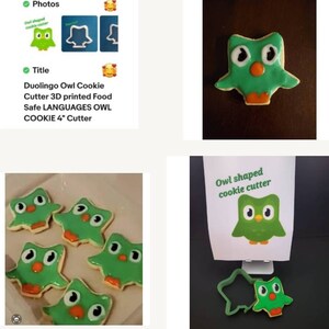 Duolingo Owl Gifts*duo Cookie Cutter*green Owl*3d Baking Gifts*cute ...
