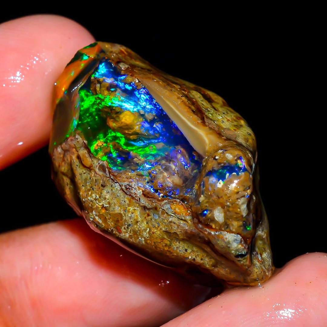 Opal Rough Gemstone, Natural Ethiopian Opal Welo Fire Crystal Opal Rough, Opal,flashy Fire ...