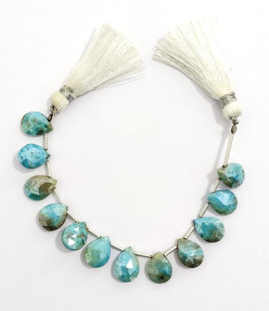 Silicified Stone Faceted Pear Shape Gemstone Beads, Teardrop Briolette ...