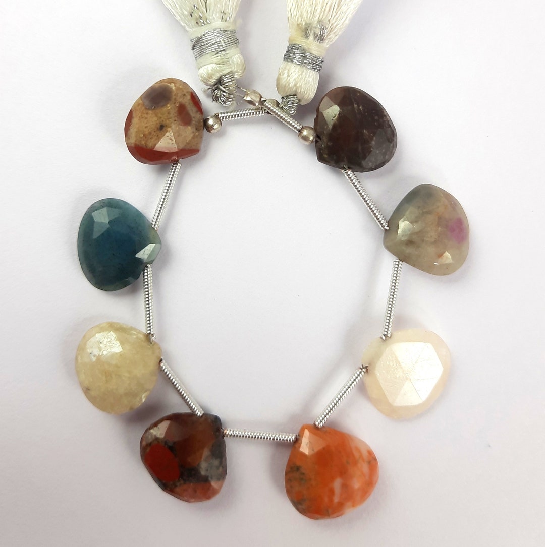 Classic Mix Stone Beads/natural Mix Stone Heart Shape Mix - Etsy