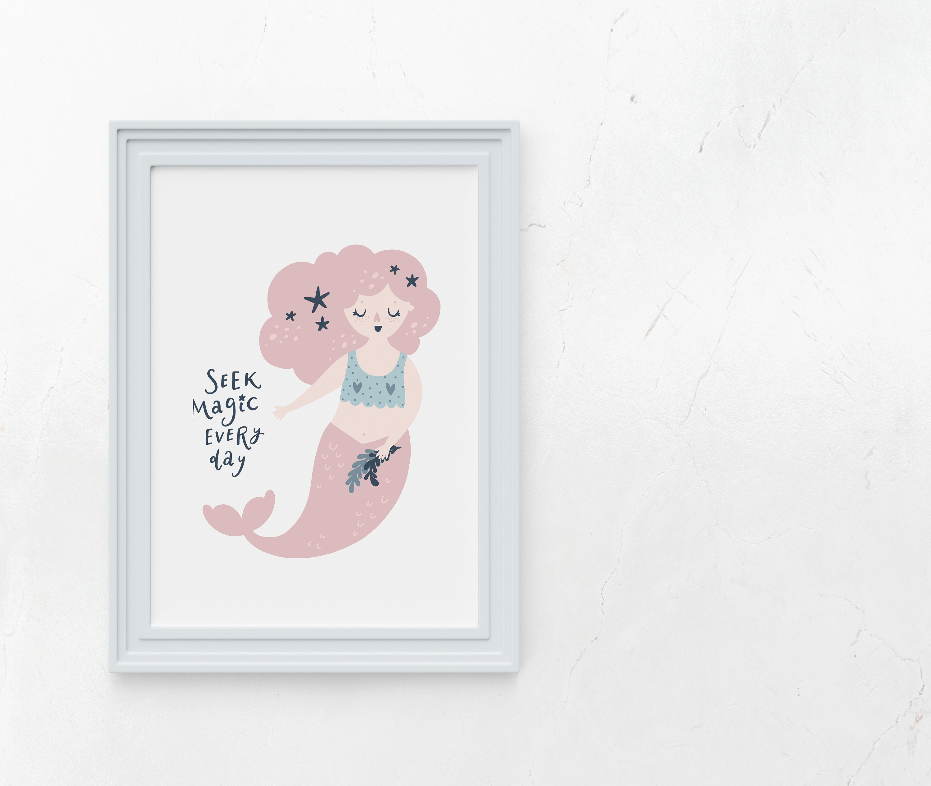 Pink Mermaid Nursery Printbaby Girl Nursery Printable | Etsy