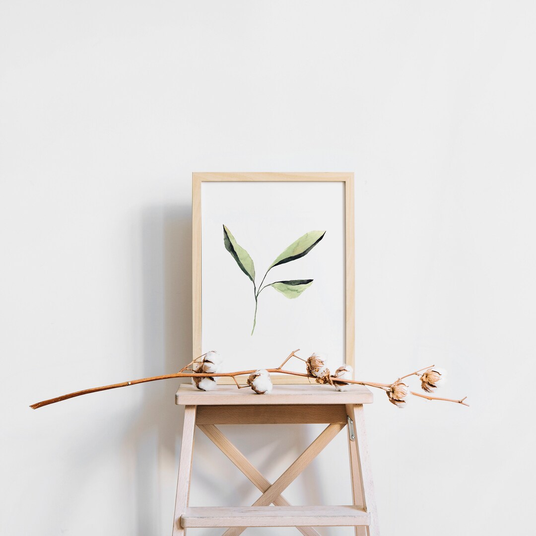 Single Leaf Printable Wall Art Botanical Printwatercolor - Etsy