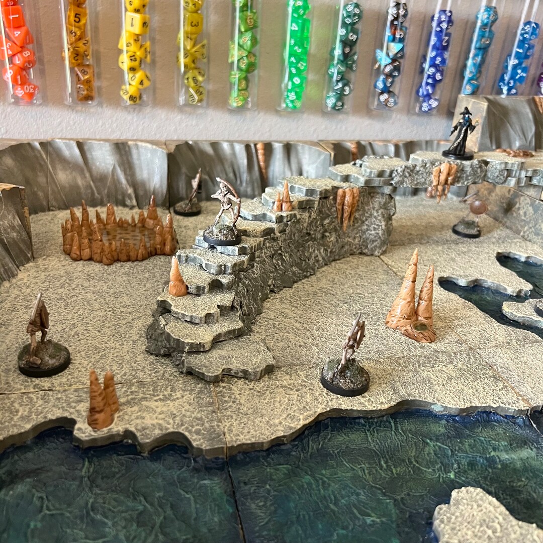 Cave Grand Staircase Set Dnd Terrain, Modular, Tabletop Terrain - Etsy