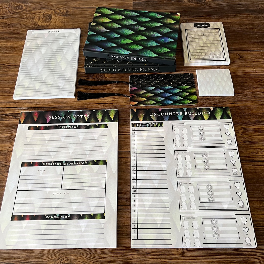 Ultimate Dnd Stationary Bundle- Journals and Notepads With Rainbow ...
