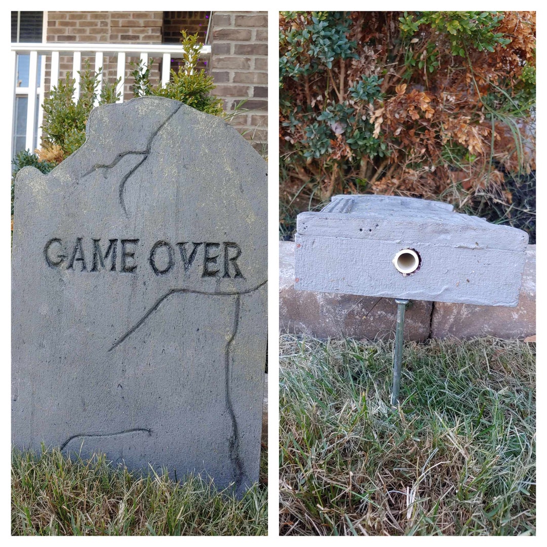 Game Over Halloween Yard Large Tombstone - Etsy