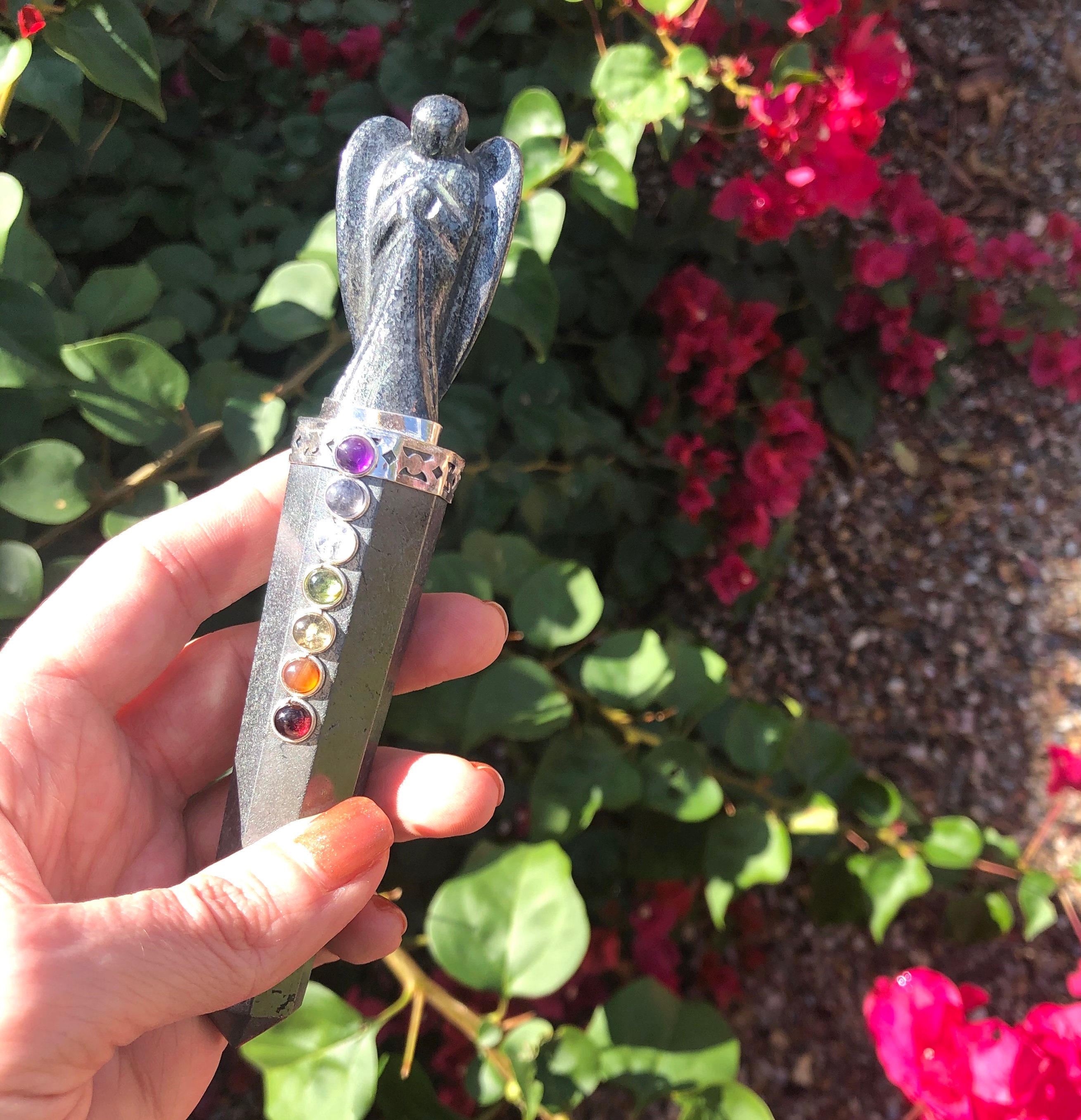 Angel Wand Healing Crystal 5.5 inches Selenite Red Jasper | Etsy