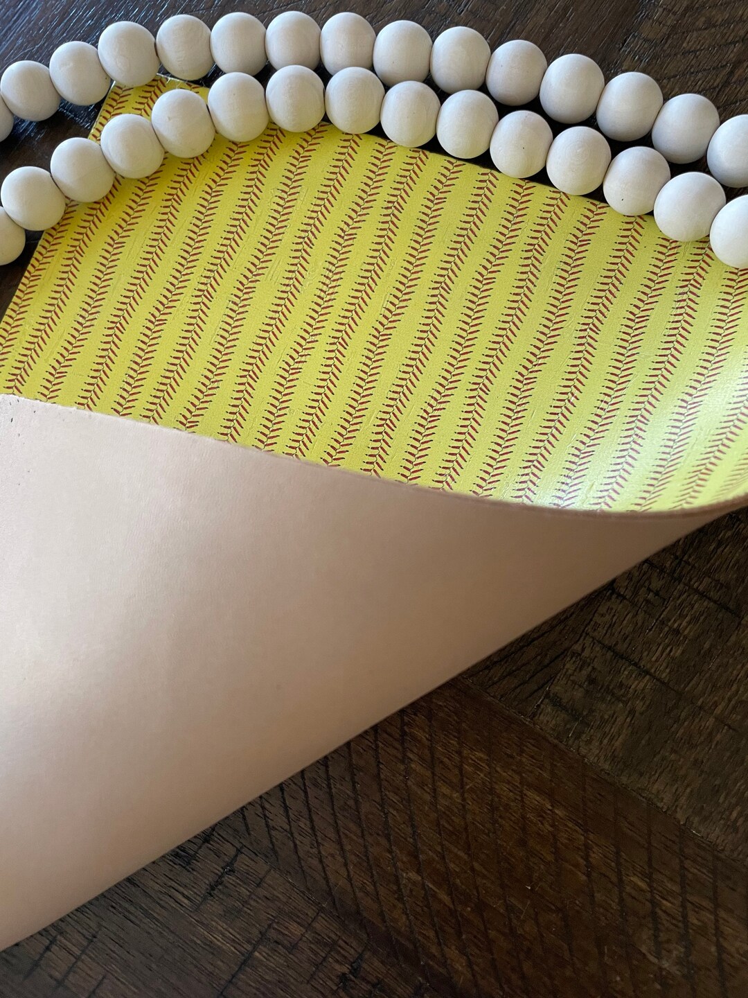 Softball Seams. Cork Backed Leather 8x10” - Etsy