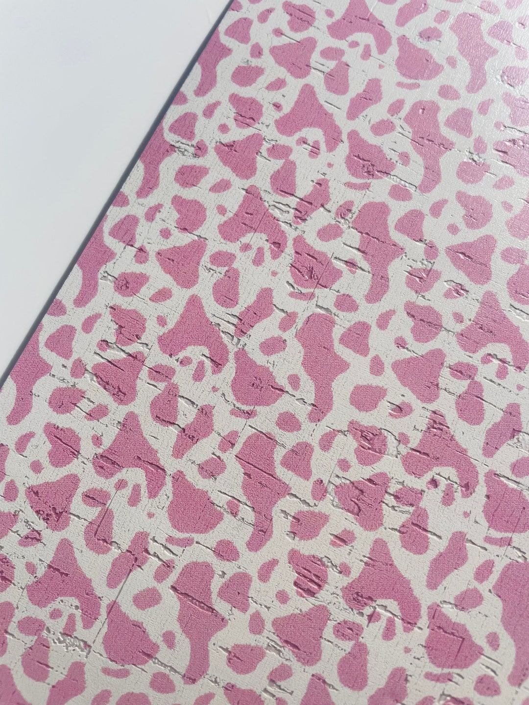 Pink Cowhide. 8x10” Cork Backed Leather - Etsy