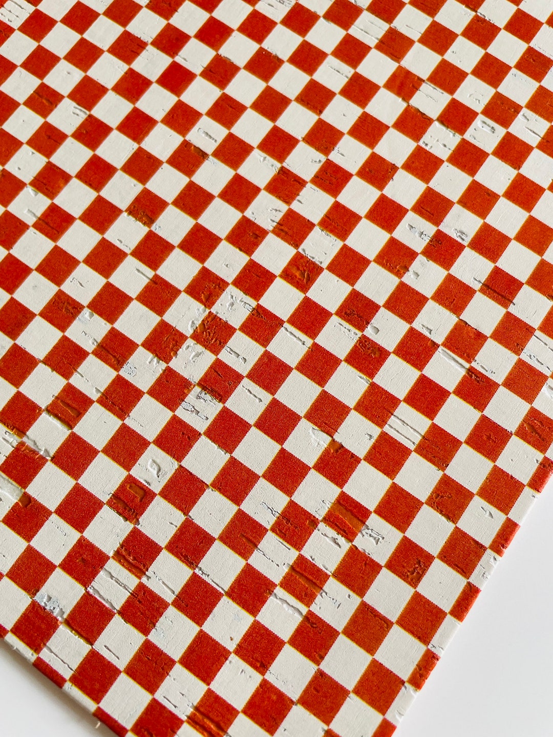 Squash Checkerboard- Orange W/ Red Undertones. 8x10” Cork Backed ...