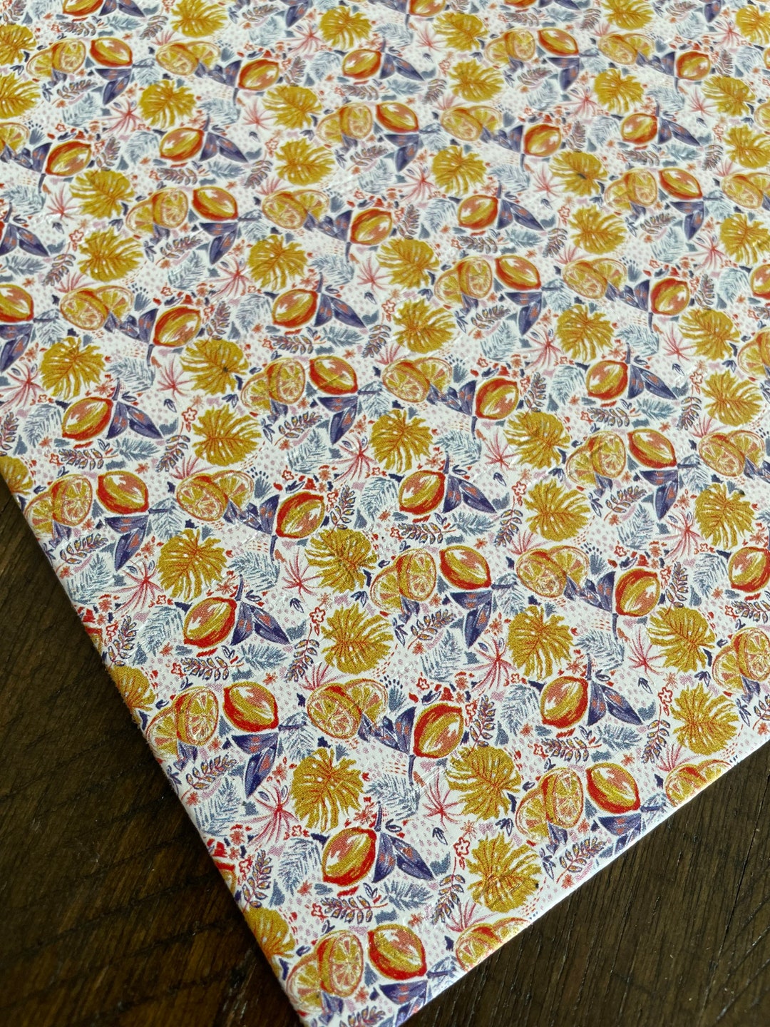 Tropical Lemons. Cork Backed Leather 8x10” - Etsy