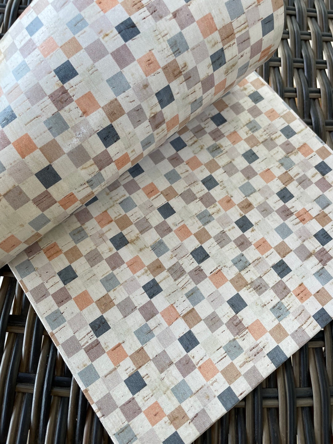 Fall Checkerboard. Cork Backed Leather. 8x10” - Etsy