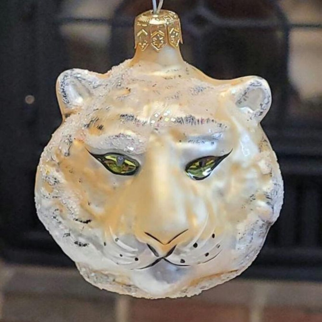 Christopher Radko Gold Tiger Head Christmas Ornament Retired Vintage ...