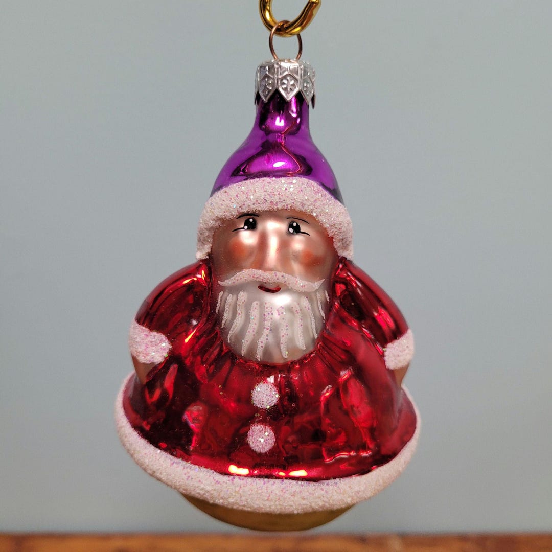 Christopher Radko Roly Poly With Purple Hat Ornament 1990 Vintage ...