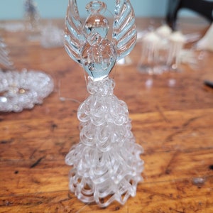 Vintage Spun Glass Angel Ornaments Hand Made Old Fashioned Christmas ...