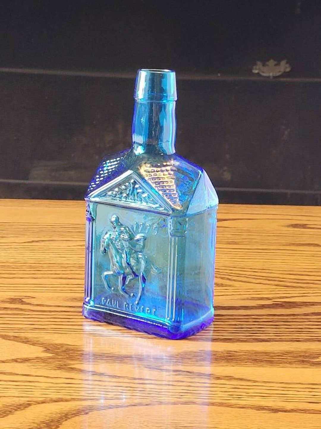Paul Revere 1775 Bottle Decanter Commemorative Cobalt Blue Glass Bottle ...