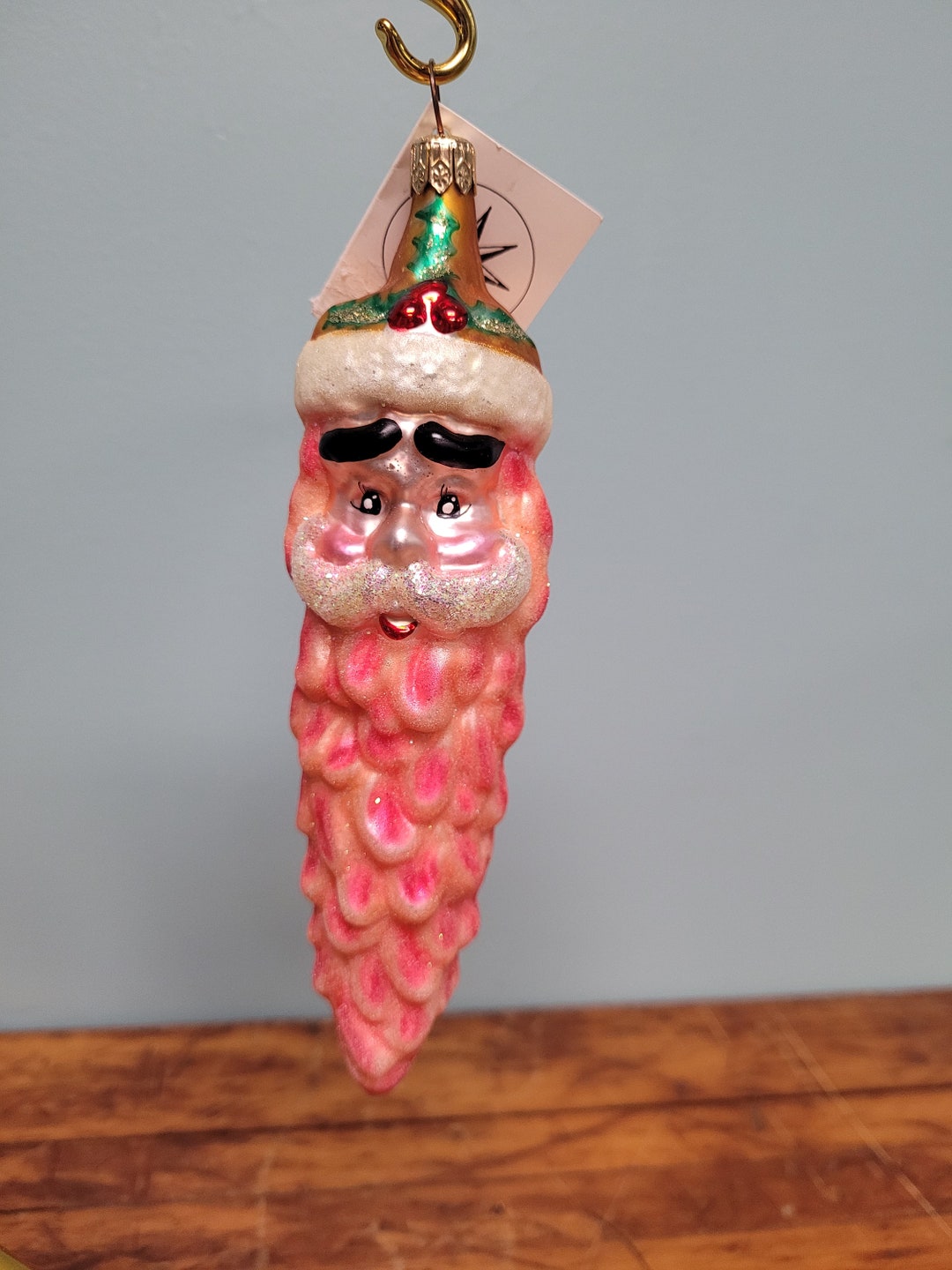 Christopher Radko Munchkin Cone Christmas Santa With Pink Beard ...