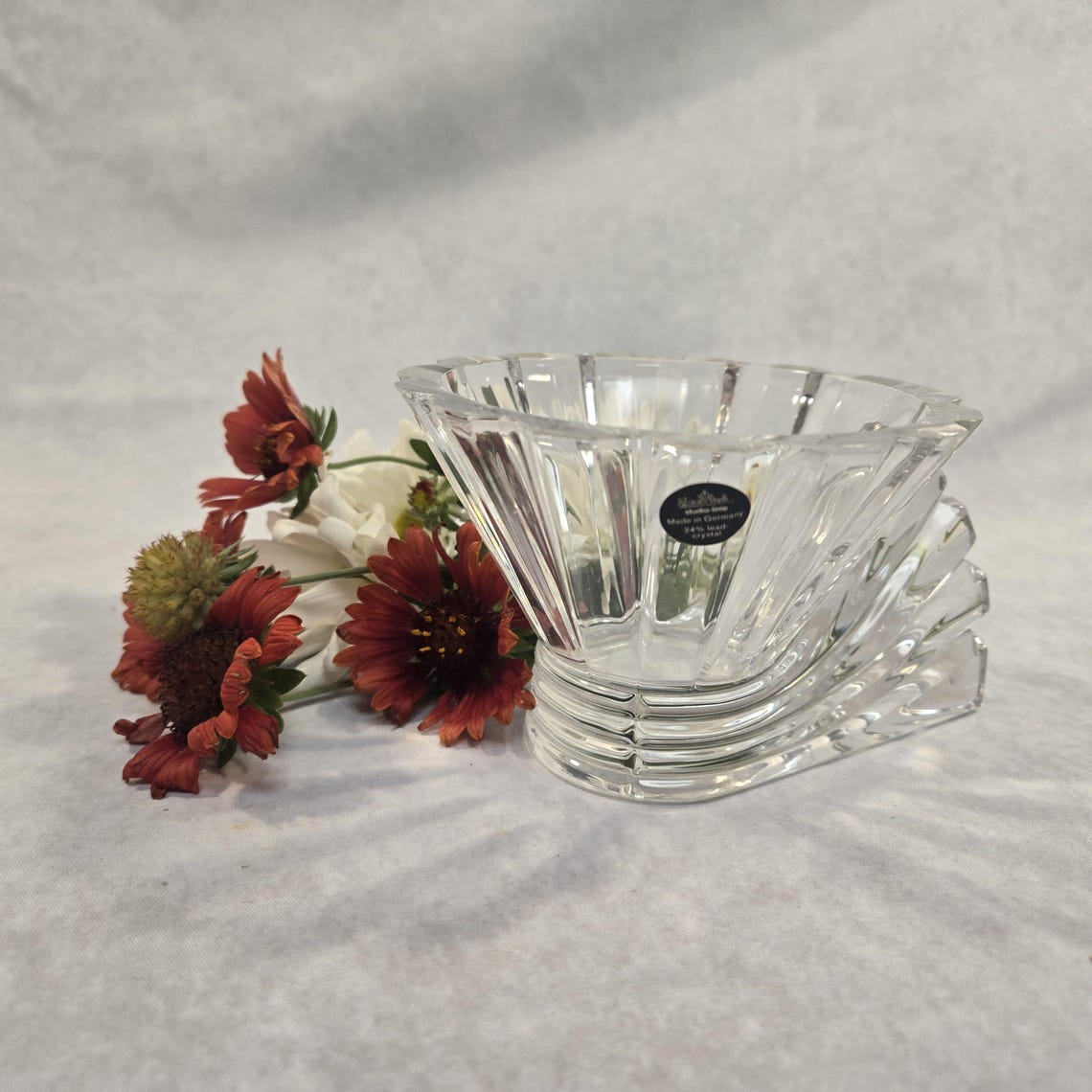 Vintage Rosenthal Studio-line Crystal Fan Vase: Modernist Candy Dish ...