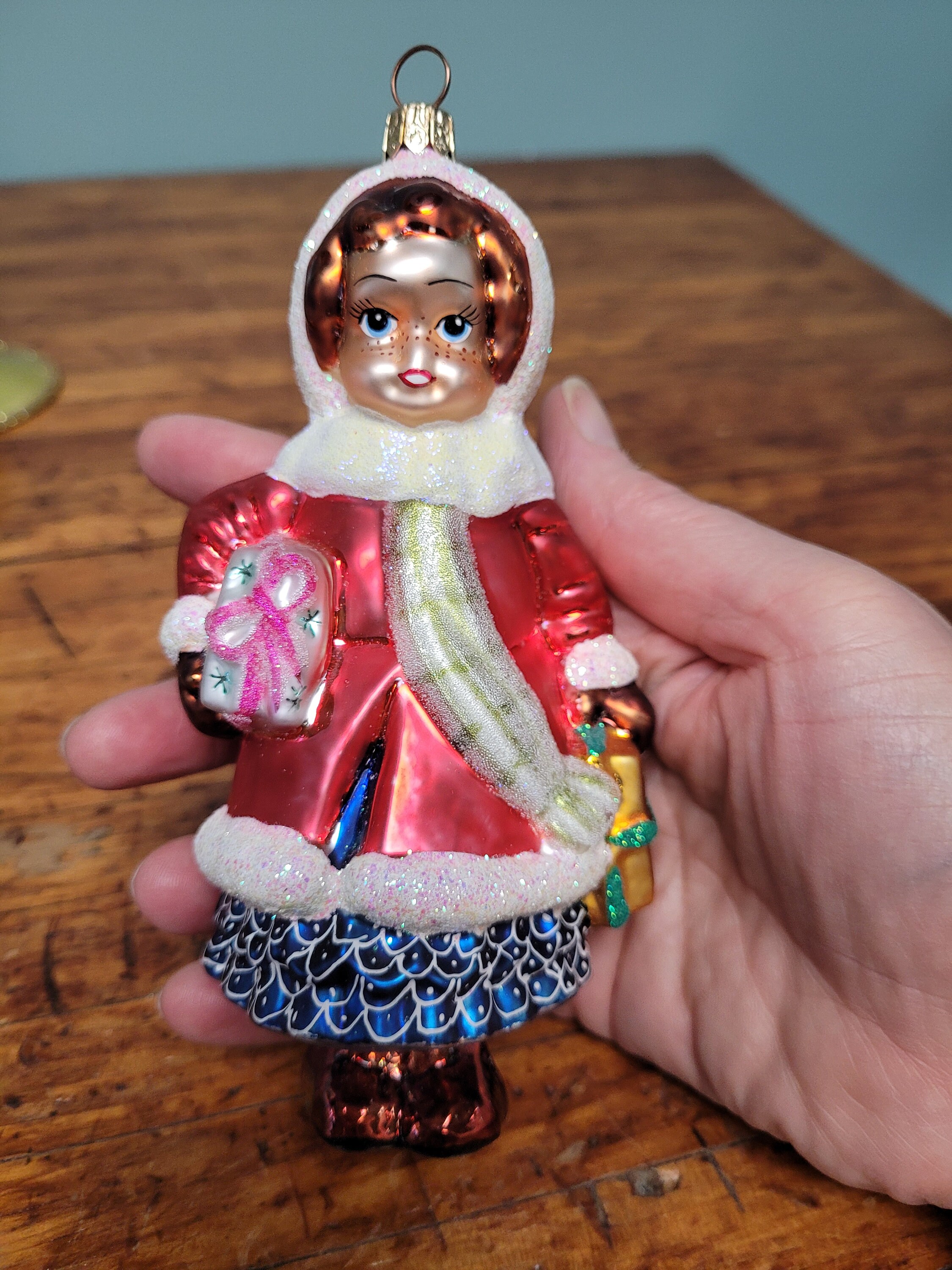 Christopher Radko Evergreen Time Ornament Girl in Winter Coat With ...
