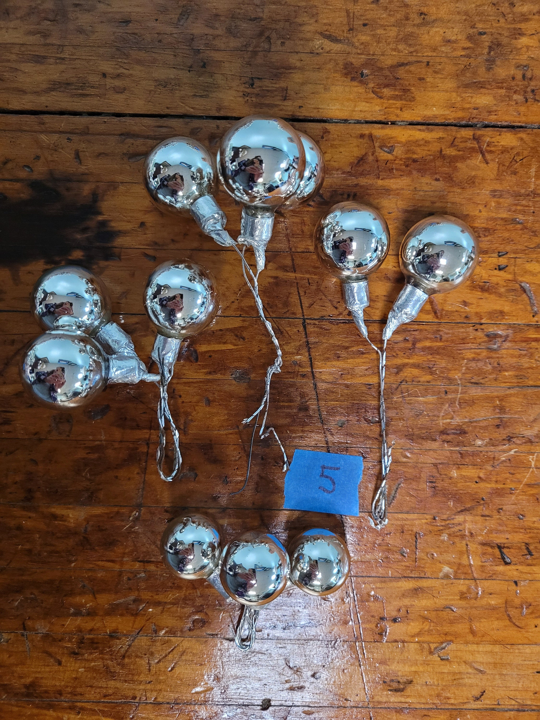 Vintage Mercury Silver Glass Balls Millinery Picks Christmas - Etsy