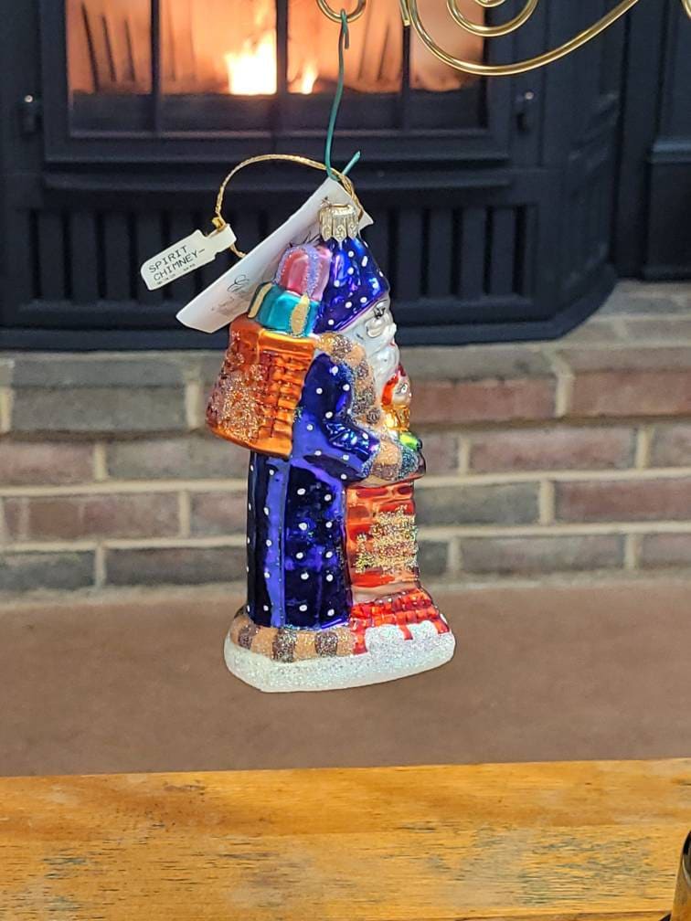 Christopher Radko Chimney Sweets Purple Wizard Santa Ornament - Etsy