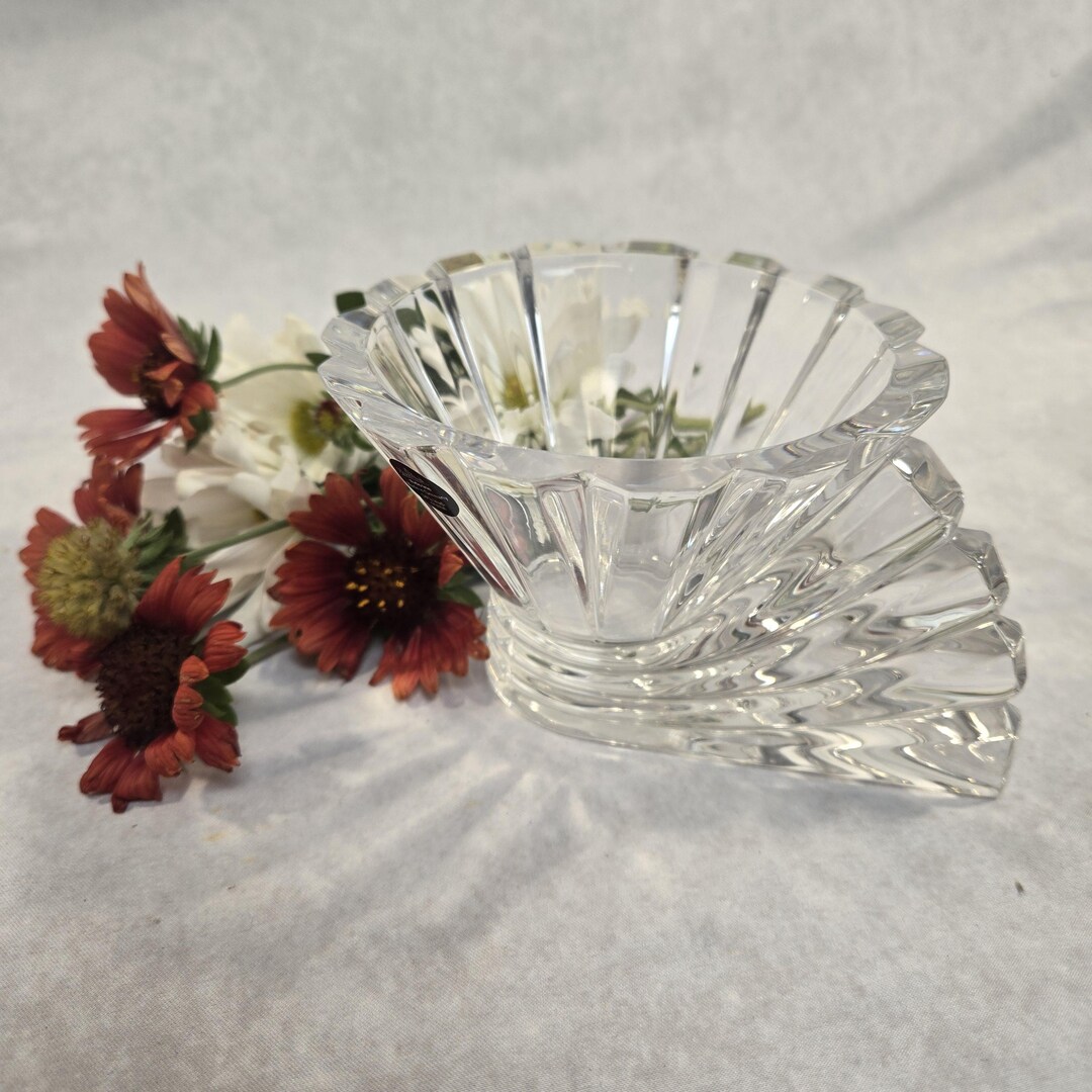 Vintage Rosenthal Studio-line Crystal Fan Vase: Modernist Candy Dish ...