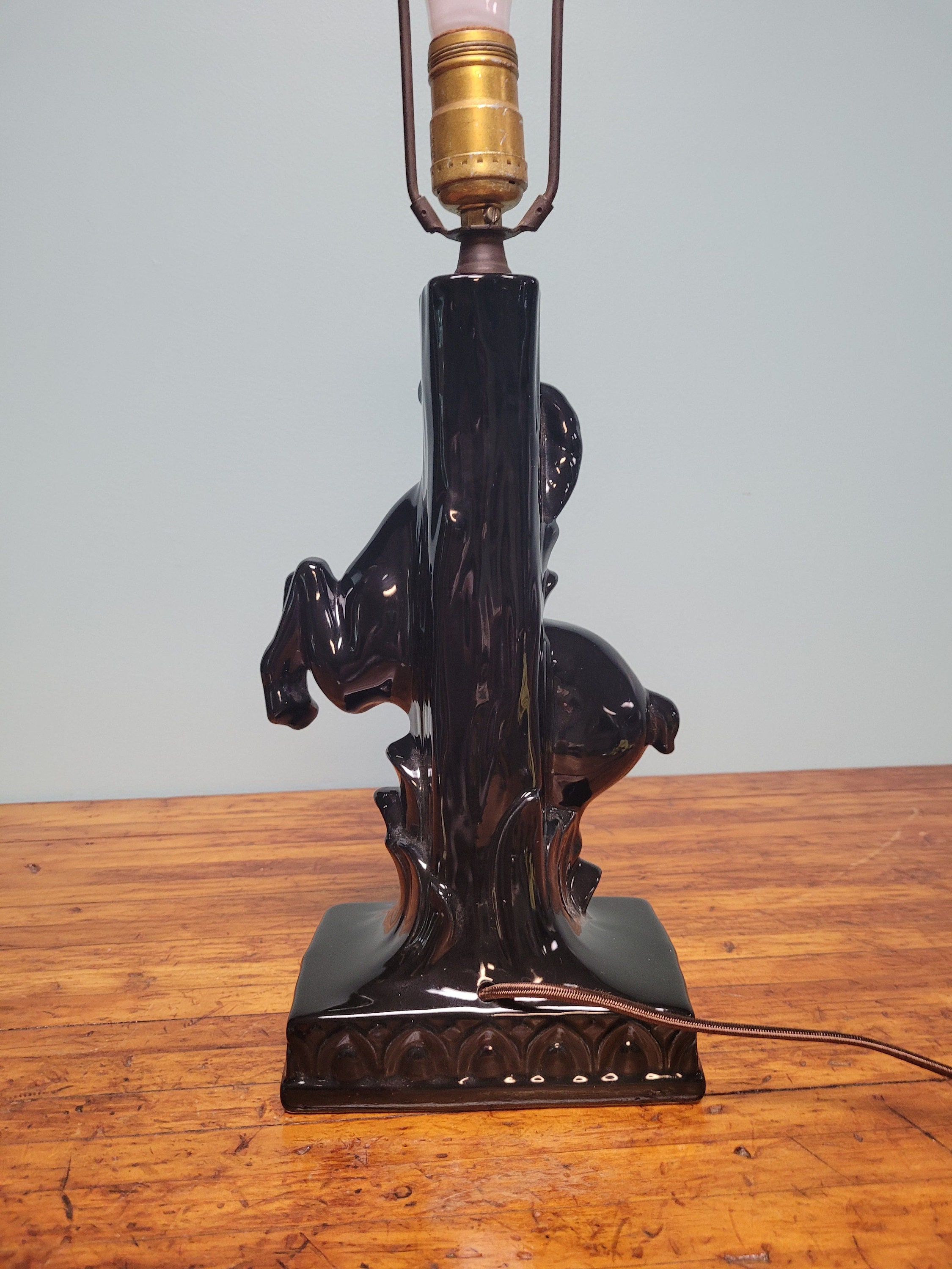 Vintage Stallion Table Lamp: Art Deco Ceramic Horse, 26.5" Rearing ...