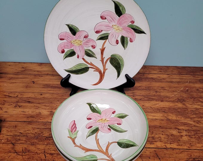 Vintage Stangl Pottery Lily Serving Platter and Bowl Set. Pink Lily ...