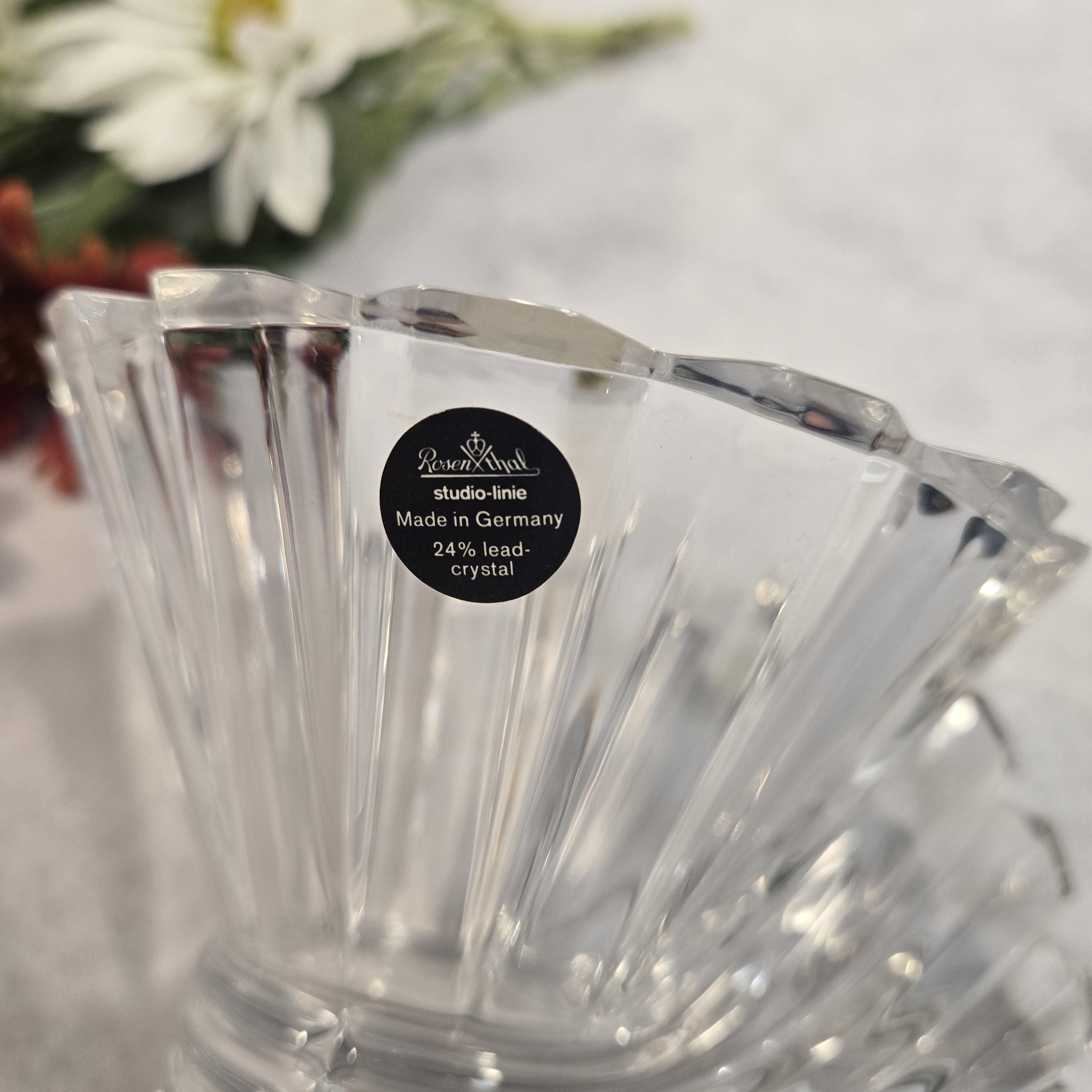 Vintage Rosenthal Studio-line Crystal Fan Vase: Modernist Candy Dish ...