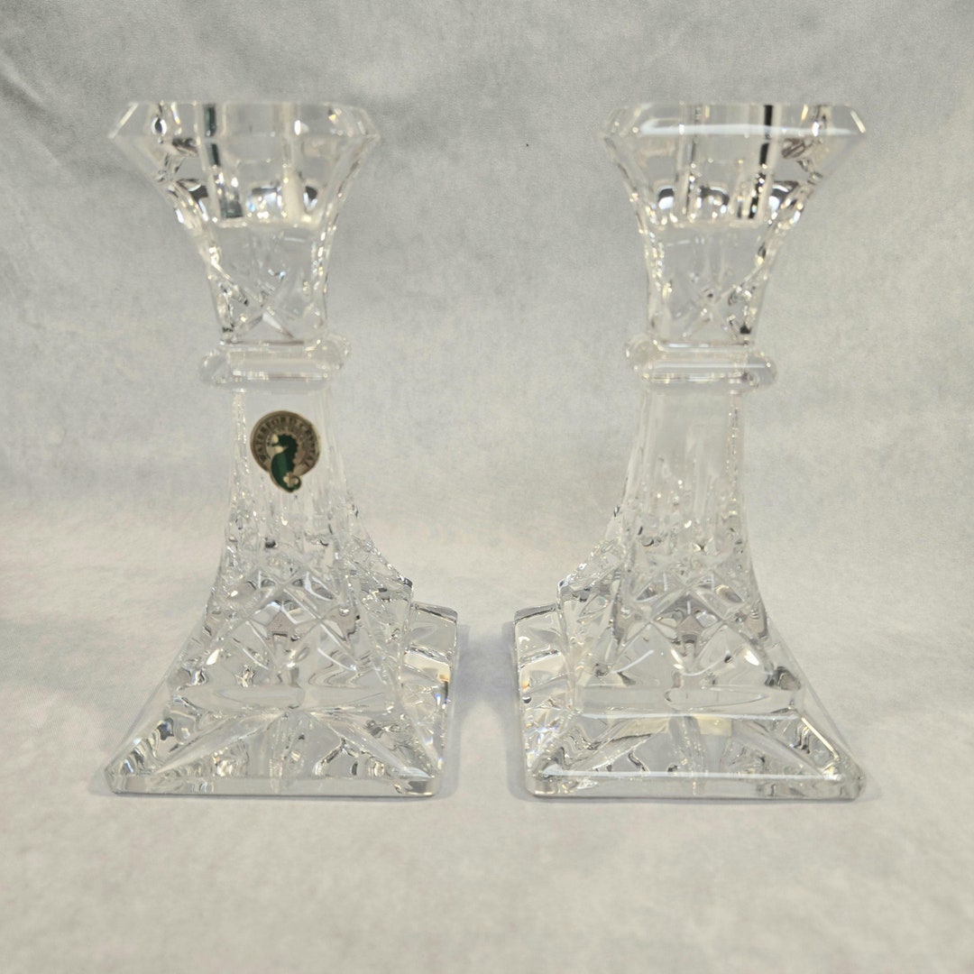 Waterford Lismore Candlestick Holders Set of 2 Crystal Made in Ireland ...