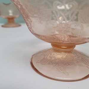 Florentine Pink Hazel Atlas Ruffled Pedestal Dish Excellent Condition ...