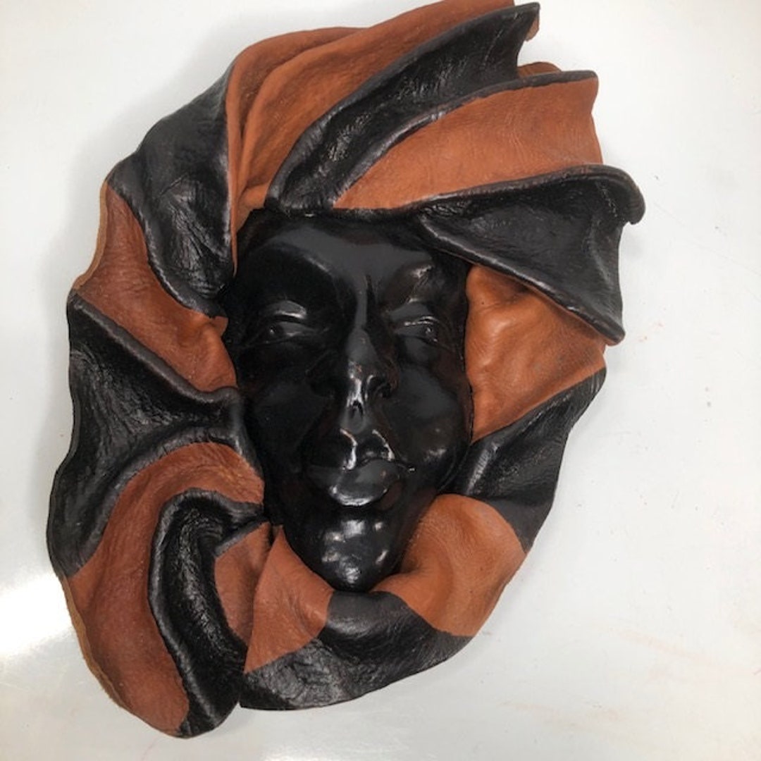 Molded Leather Face Mask Sculpture Created in Haiti - Etsy