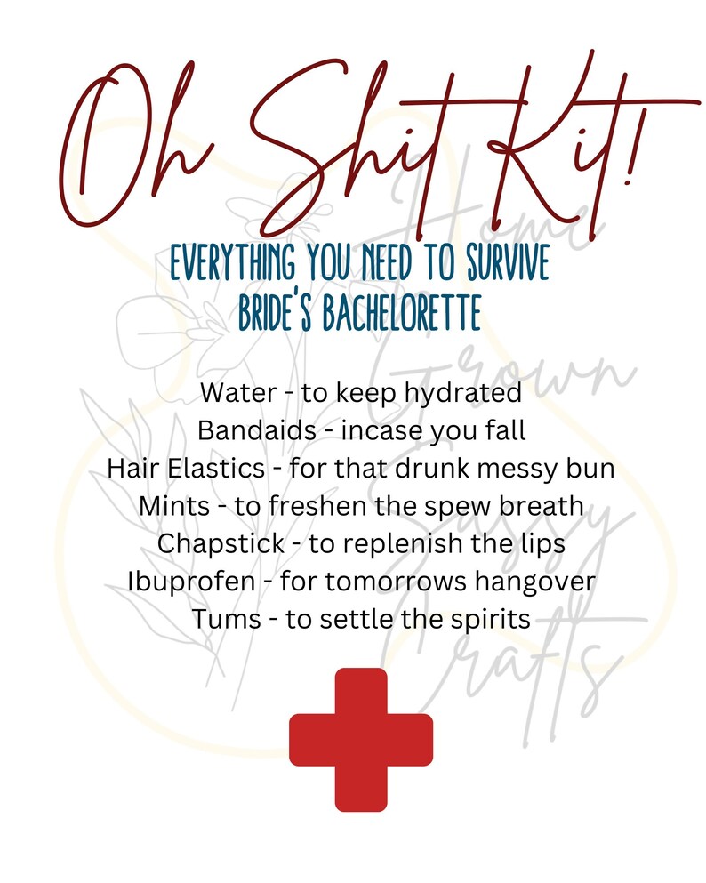 Oh Shit Kit Bachelorette/ Hen Party Recovery Kit - Etsy