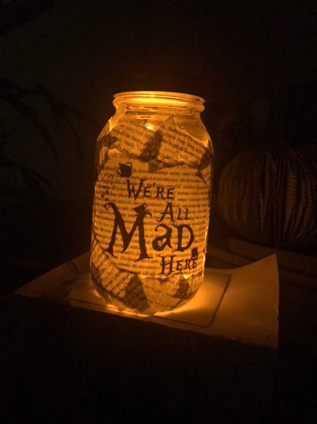 Custom Mason Jar Night Light Book Pages - Etsy