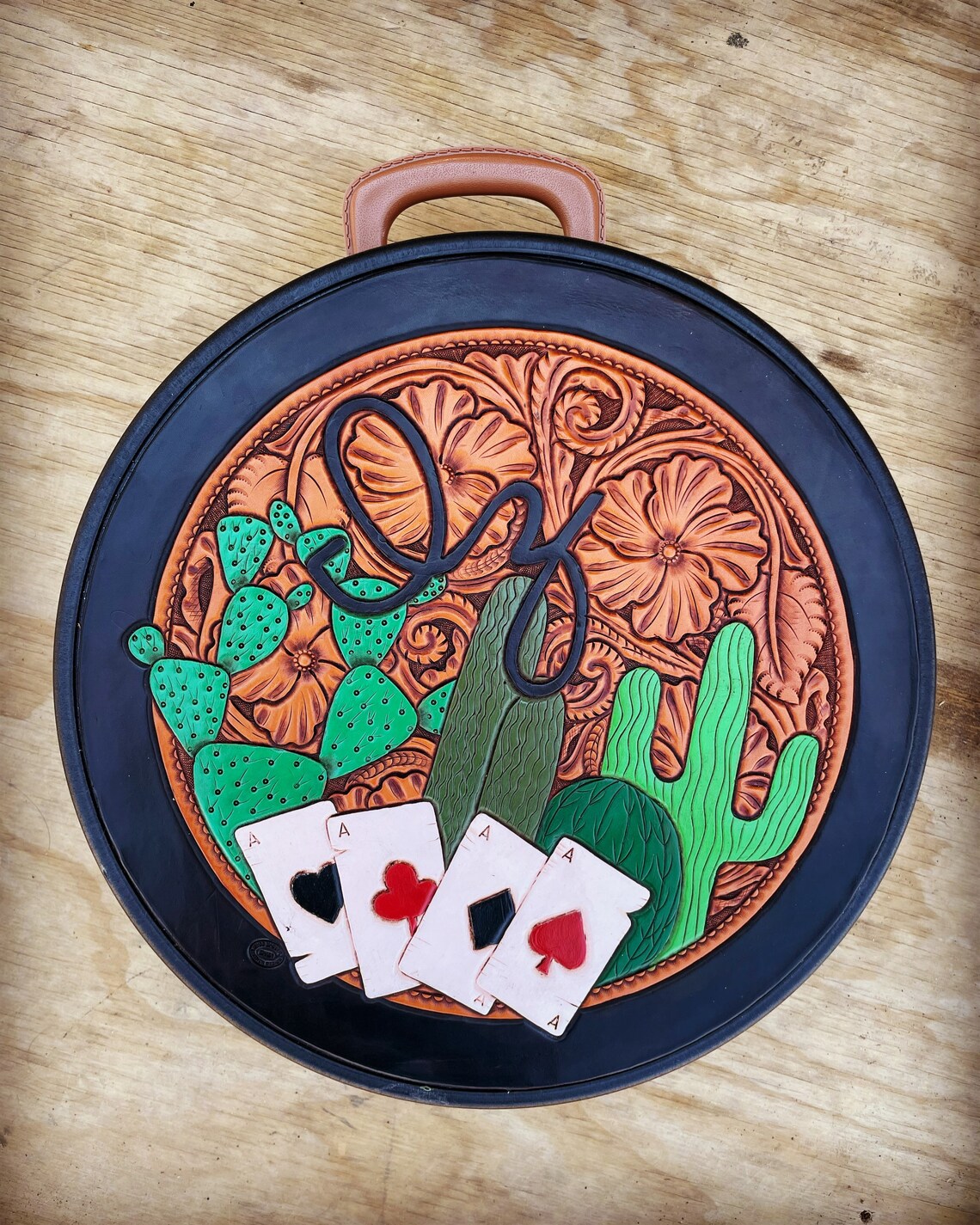 Custom Tooled Leather Rope Cans - Etsy